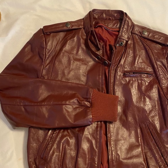 Jackets & Coats | Vintage Oxblood Leather Bomber Jacket | Poshmark